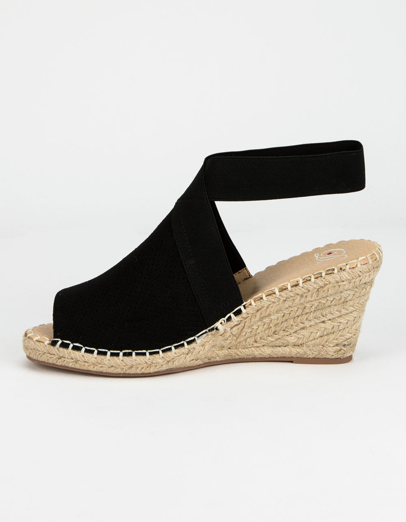 DELICIOUS Broom Black Womens Espadrille Wedges - BLACK | Tillys