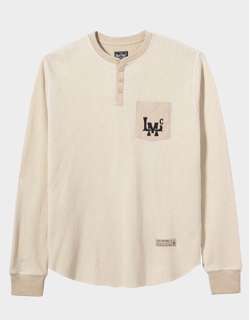 LOSER MACHINE Cerro Mens Long Sleeve Henley Thermal - CREAM - XL | Tillys