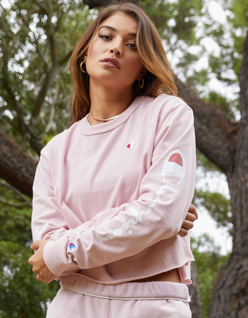 CHAMPION Crop Womens Light Pink Oversized Tee - LIGHT PINK | Tillys