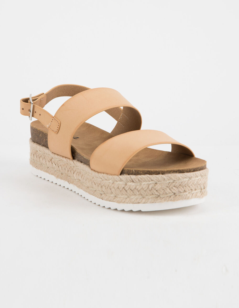 SODA 2 Strap Platform Nude Womens Espadrille Sandals - NUDE - 9 | Tillys