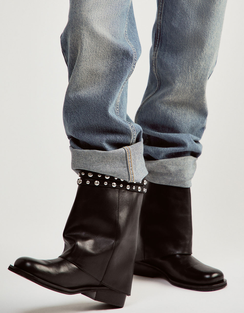 FREE PEOPLE Scorpio Womens Studded Foldover Boots - BLACK | Tillys
