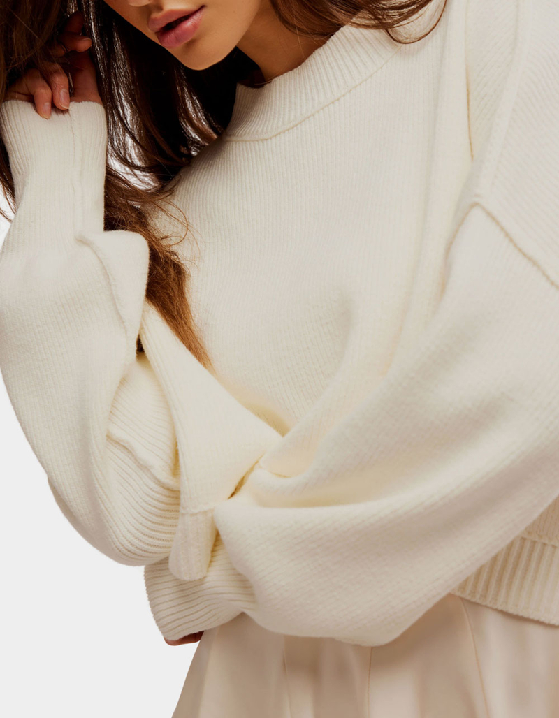 FREE PEOPLE Easy Street Womens Crop Pullover Sweater - IVORY | Tillys