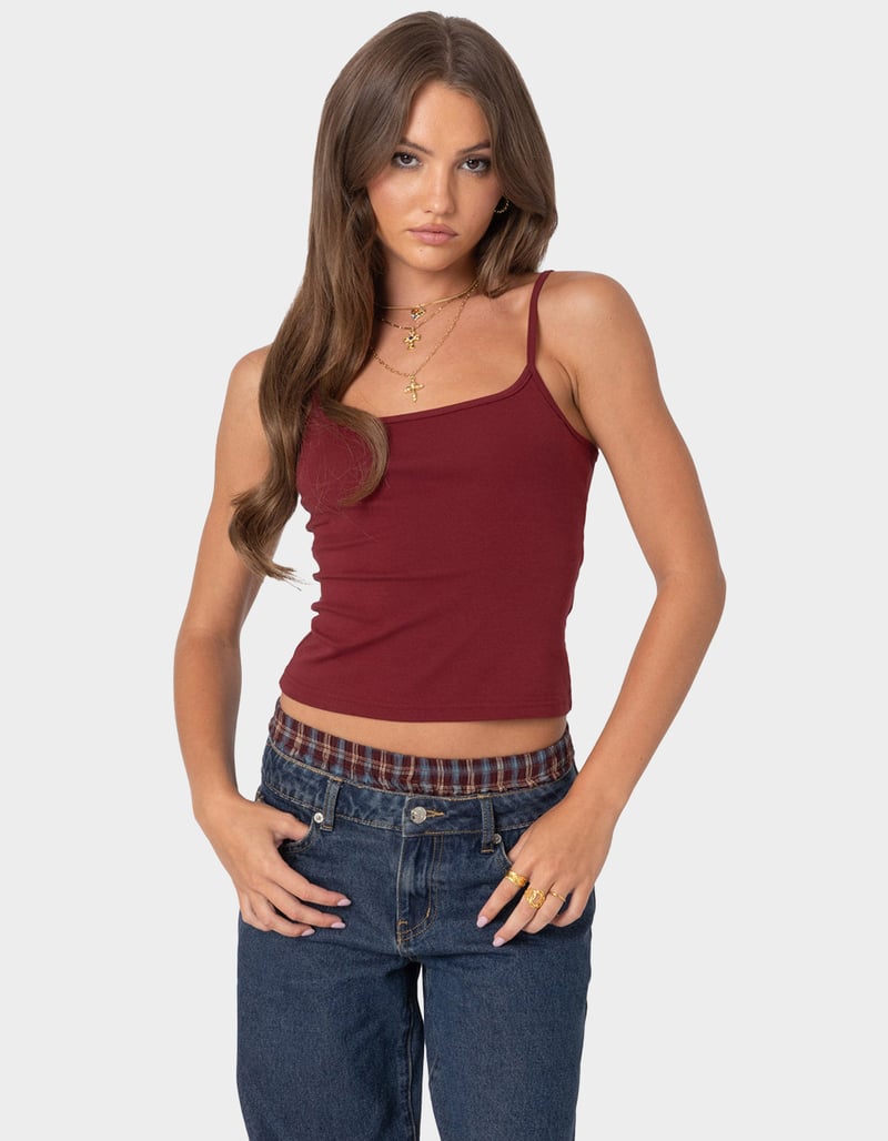 EDIKTED Deanna Tank Top - DK RED | Tillys