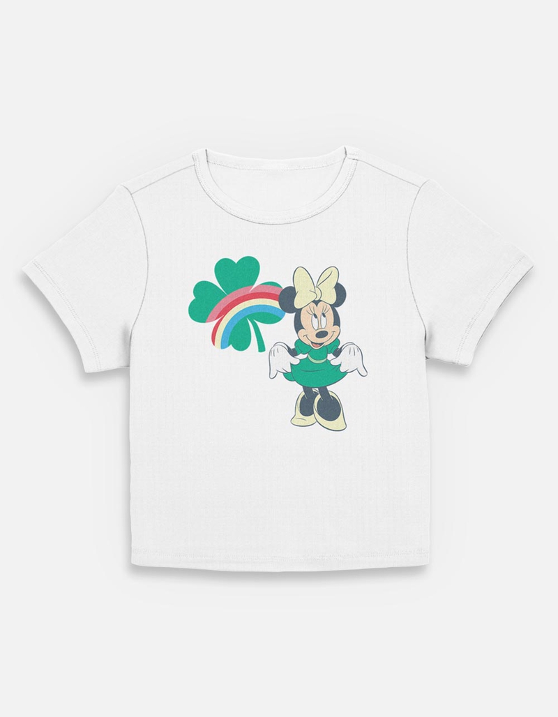DISNEY Minnie Rainbow Clover Womens Baby Tee - CREAM - XL | Tillys