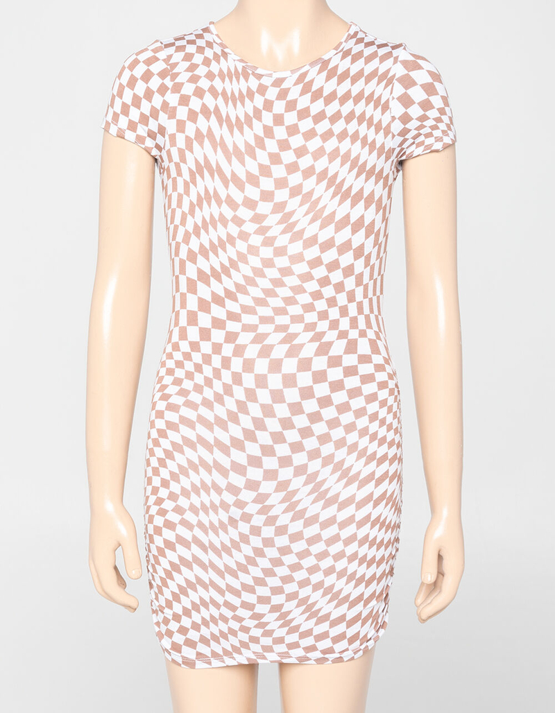 FULL TILT Cinch Checker Girls Dress - BROWN COMBO | Tillys