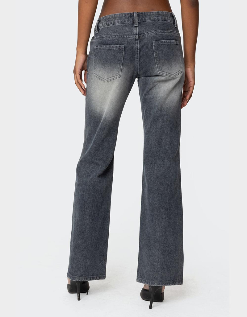 EDIKTED Alysse Low Rise Washed Jeans - GRAY | Tillys
