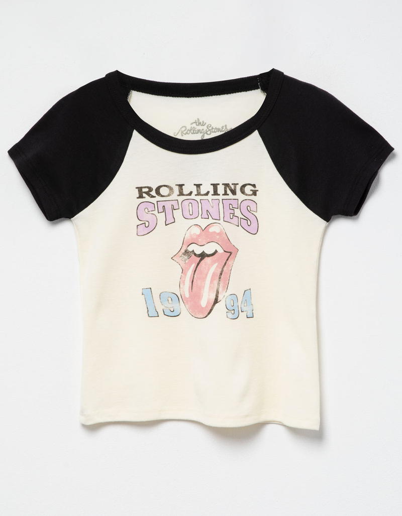 ROLLING STONES Girls Raglan Tee - WHT/BLK | Tillys