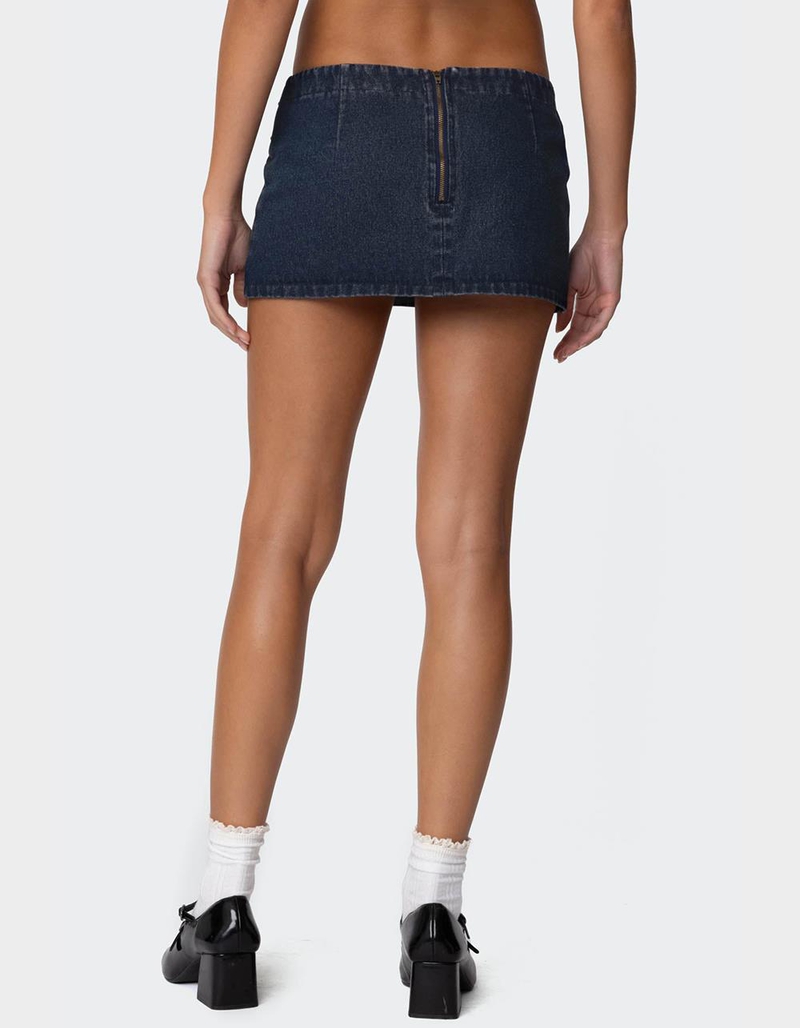 EDIKTED Sky Double Buckle Denim Mini Skort - BLUE - XL | Tillys