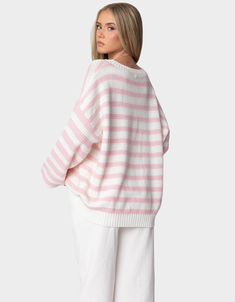 EDIKTED Aerin Oversized Striped Sweater - LIGHT PINK | Tillys