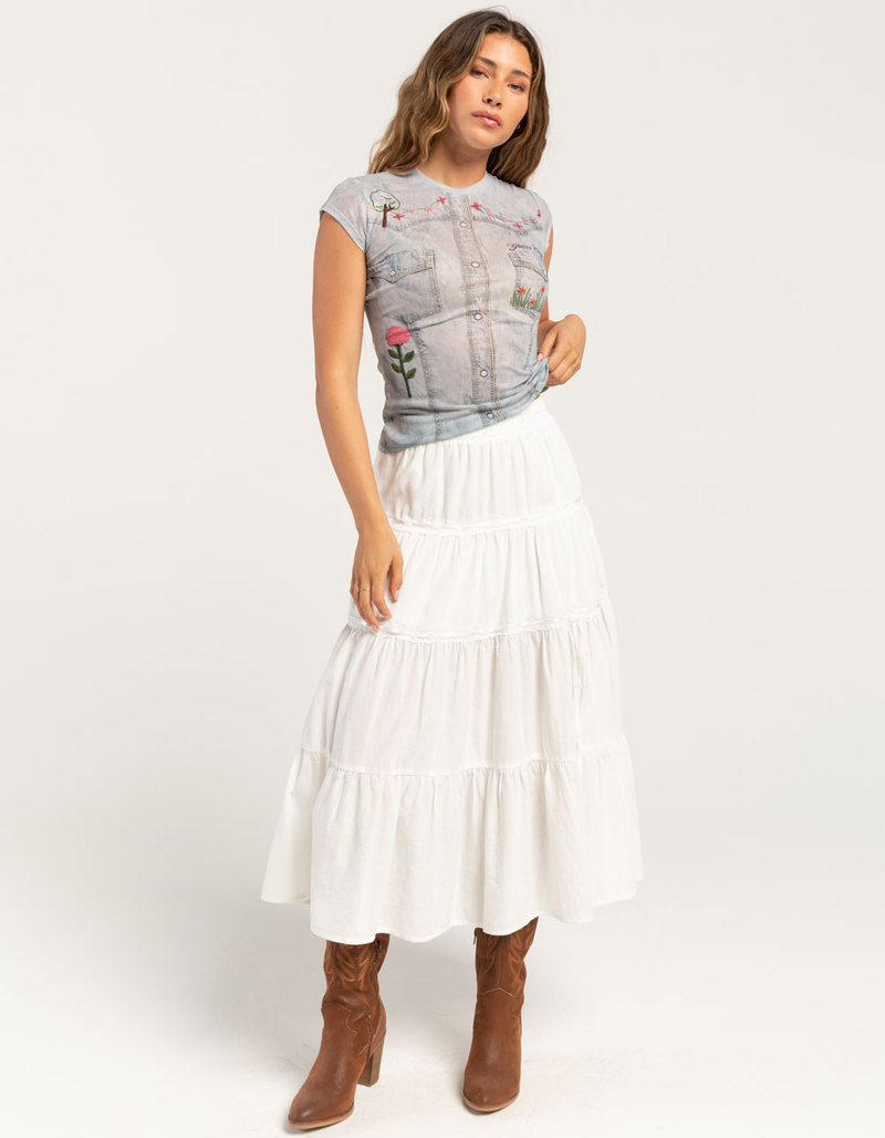GUESS ORIGINALS Printed Mesh Womens Top - MULTI | Tillys
