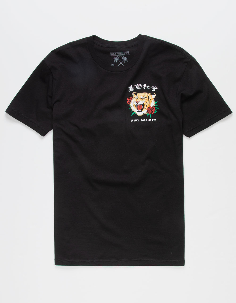 RIOT SOCIETY Tiger Rose Mens Tee - BLACK | Tillys