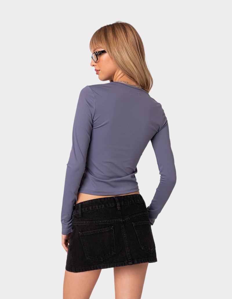 EDIKTED Tay Long Sleeve Top - GRAY - XL | Tillys