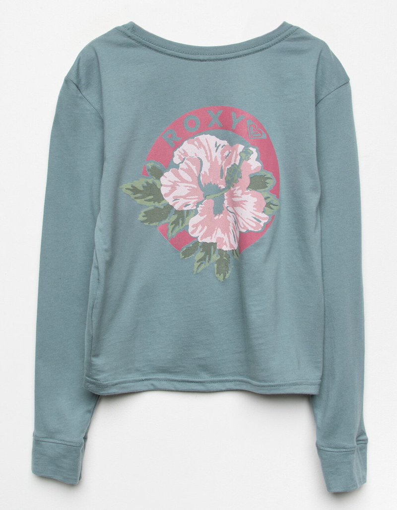ROXY Throwback Hibiscus Girls Tee - GREEN - L | Tillys