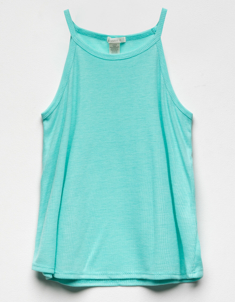 BOZZOLO High Neck Aqua Girls Tank - AQUA - XS | Tillys