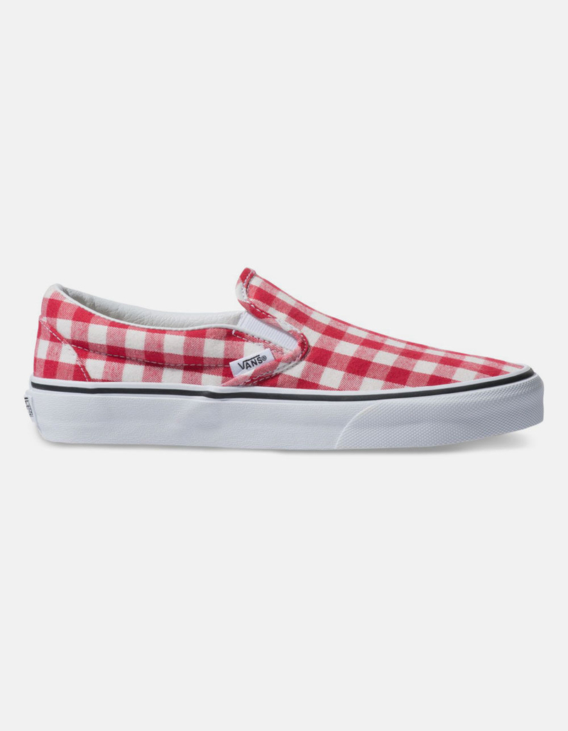 VANS Gingham Classic Slip-On Womens Shoes - RED - 9 | Tillys
