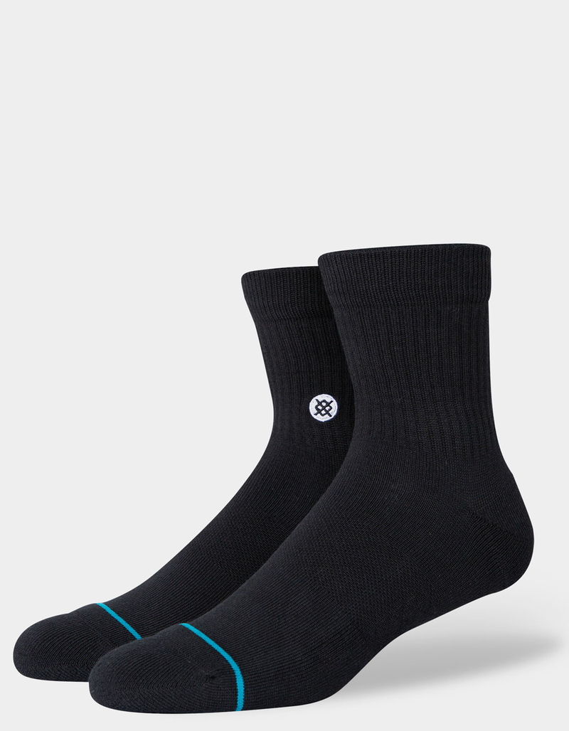STANCE Icon 3 Pack Mens Quarter Socks - BLACK | Tillys