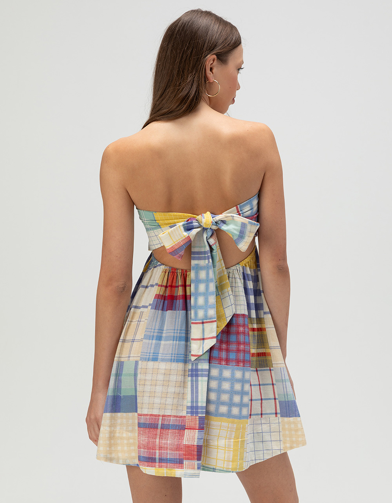 BDG Urban Outfitters Aurora Patchwork Smocked Womens Mini Dress - MULTI - L | Tillys