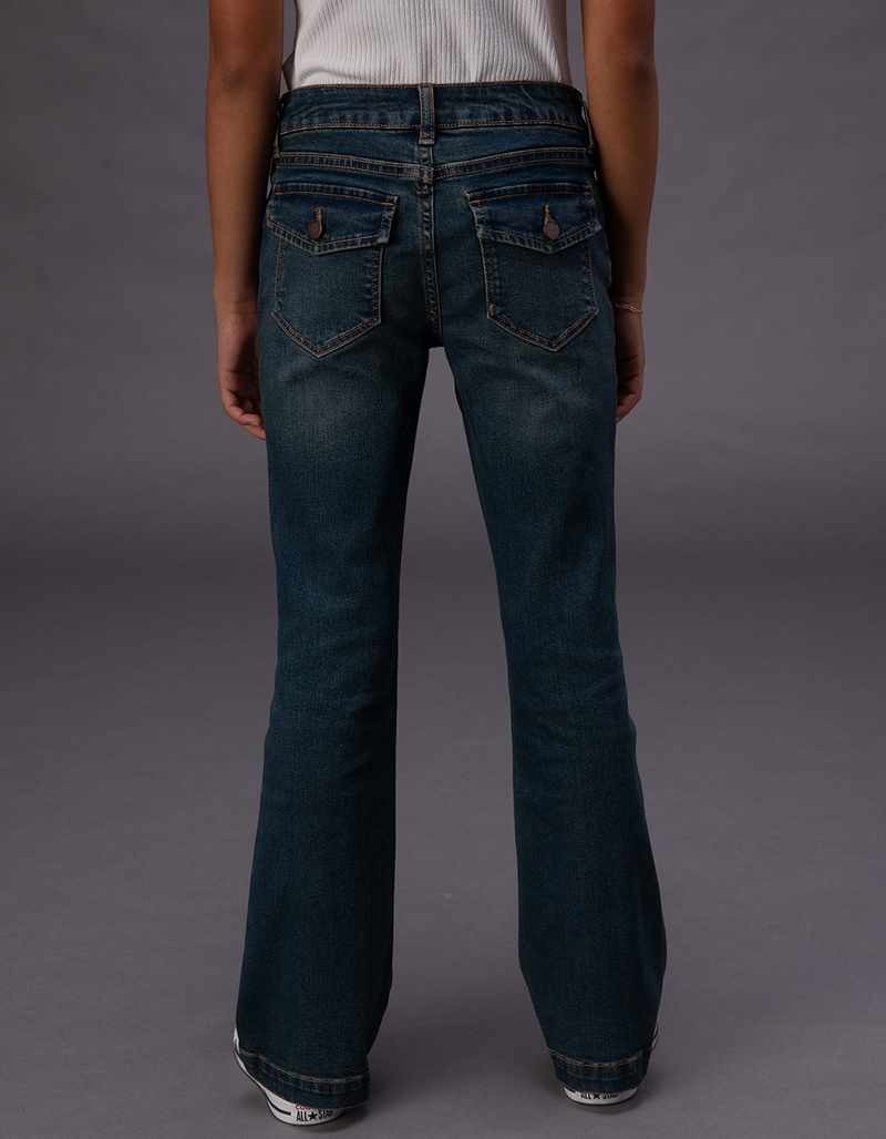 RSQ Girls Low Rise Flare Jeans - Dark Wash - 10 | Tillys