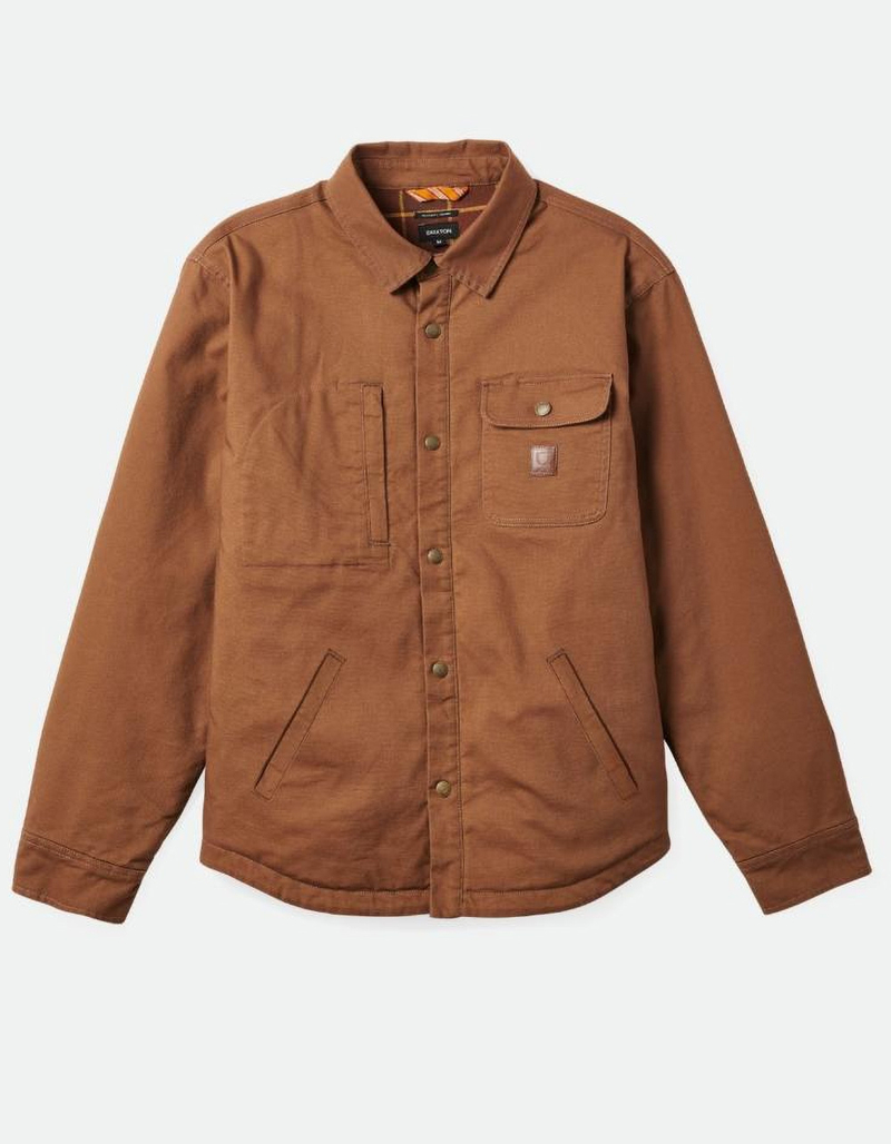 BRIXTON Builders Stretch Mens Flannel Lined Jacket - BROWN - XL | Tillys