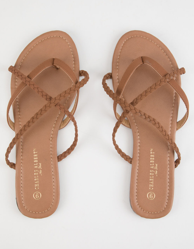 CHARLES ALBERT Criss Cross Cognac Womens Sandals - COGNAC - 8 | Tillys