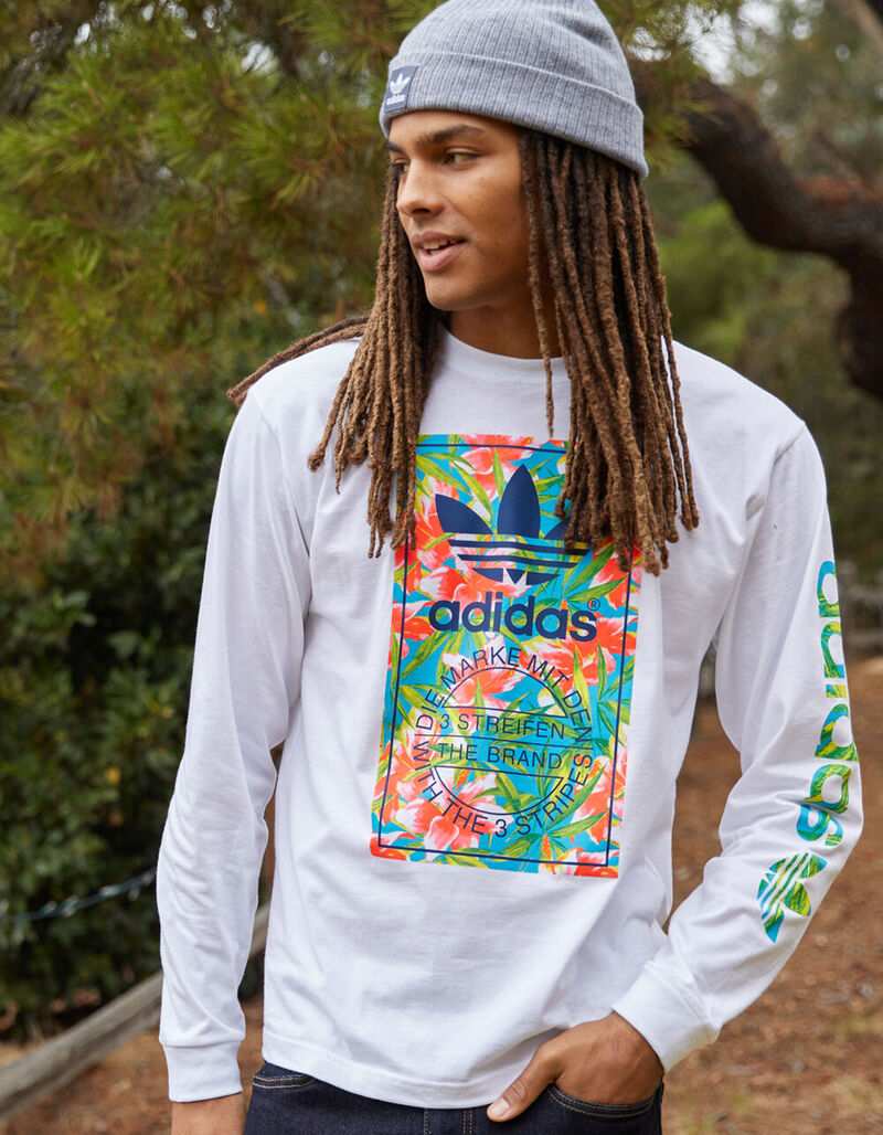 ADIDAS Box Logo Tropical Mens T-Shirt - WHITE - 387335150