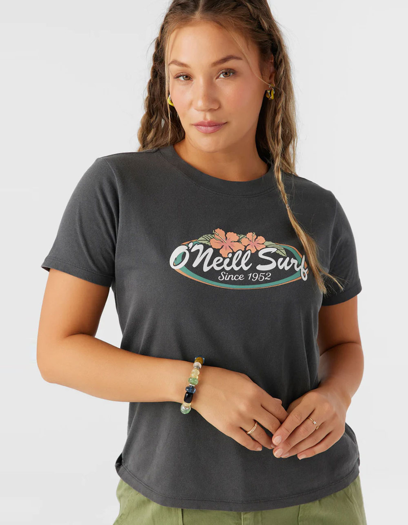 O'NEILL Beaechy Bloom Womens Boyfriend Tee - WASHED BLACK - XXL | Tillys
