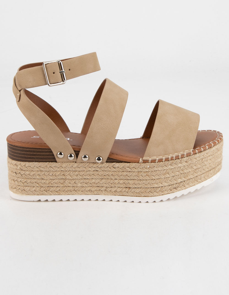 SODA Banded Womens Tan Flatform Sandals - TAN - 10 | Tillys