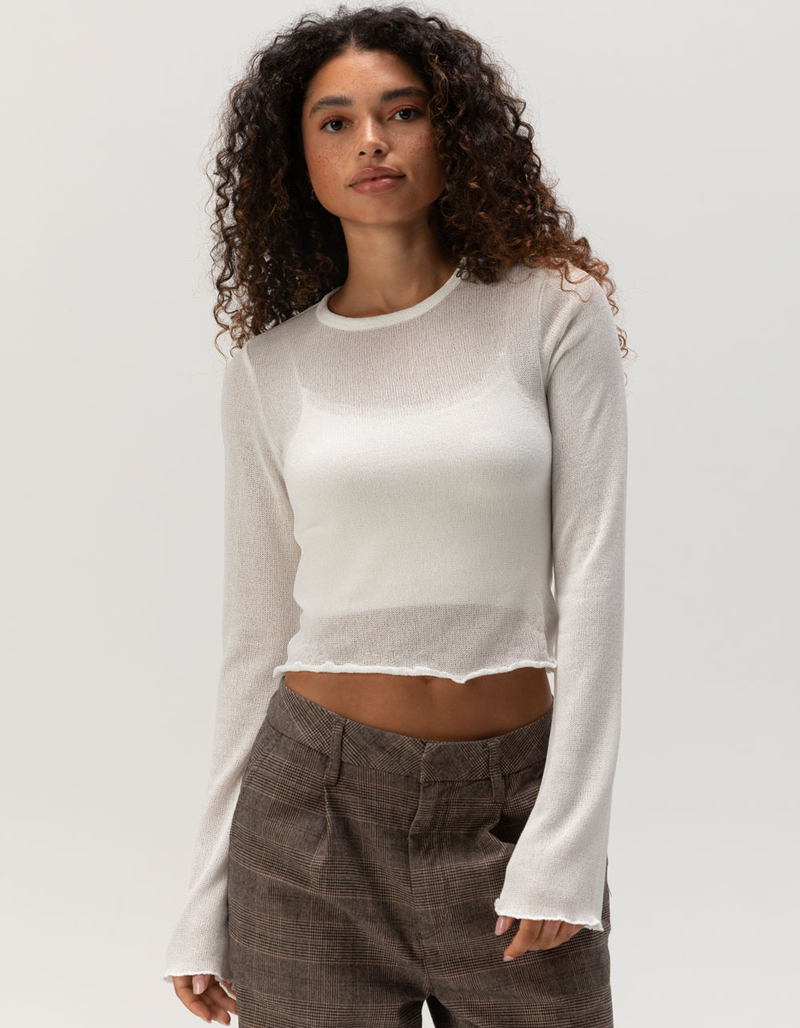 BRIXTON Sheer Knit Womens Long Sleeve Top - WHITE | Tillys