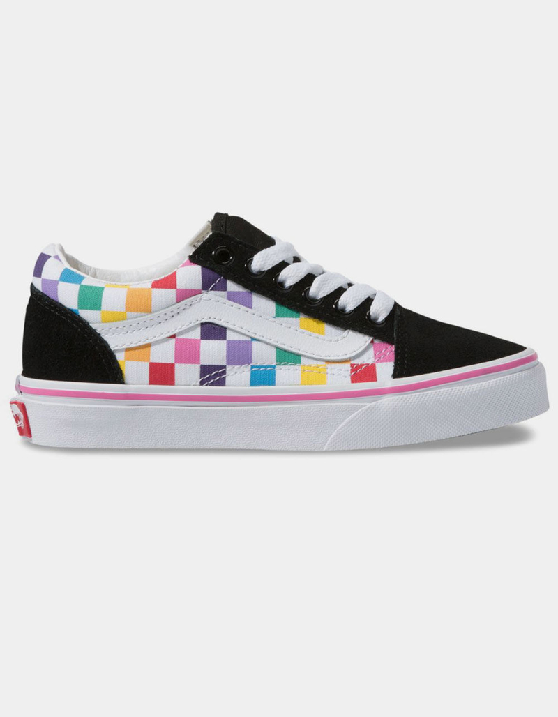 VANS Checkerboard Old Skool Rainbow Girls Shoes - MULTI - 5 | Tillys