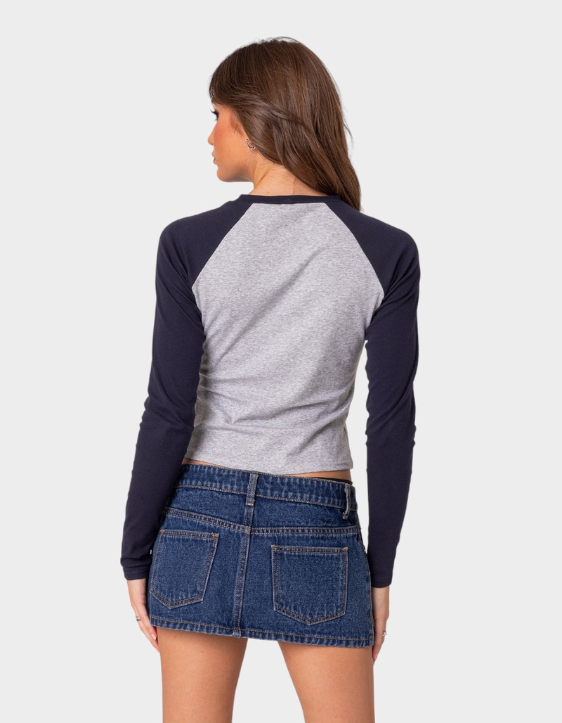 EDIKTED Raya Long Sleeve Tee - GRAY | Tillys