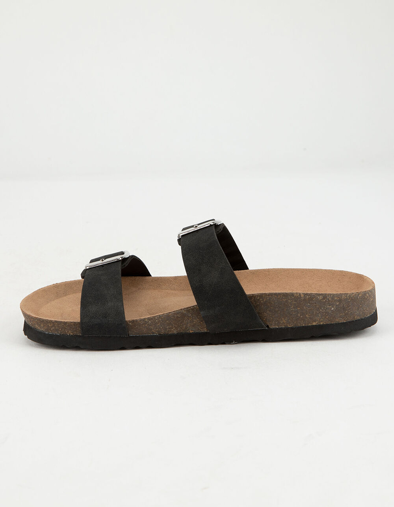 SODA Double Buckle Black Girls Slide Sandals - BLACK - 11 | Tillys