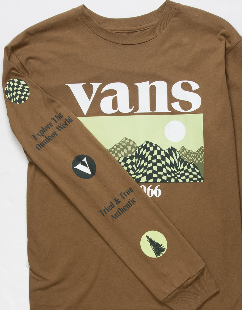 VANS Checkerboard Mountain Boys Long Sleeve Tee - BROWN | Tillys