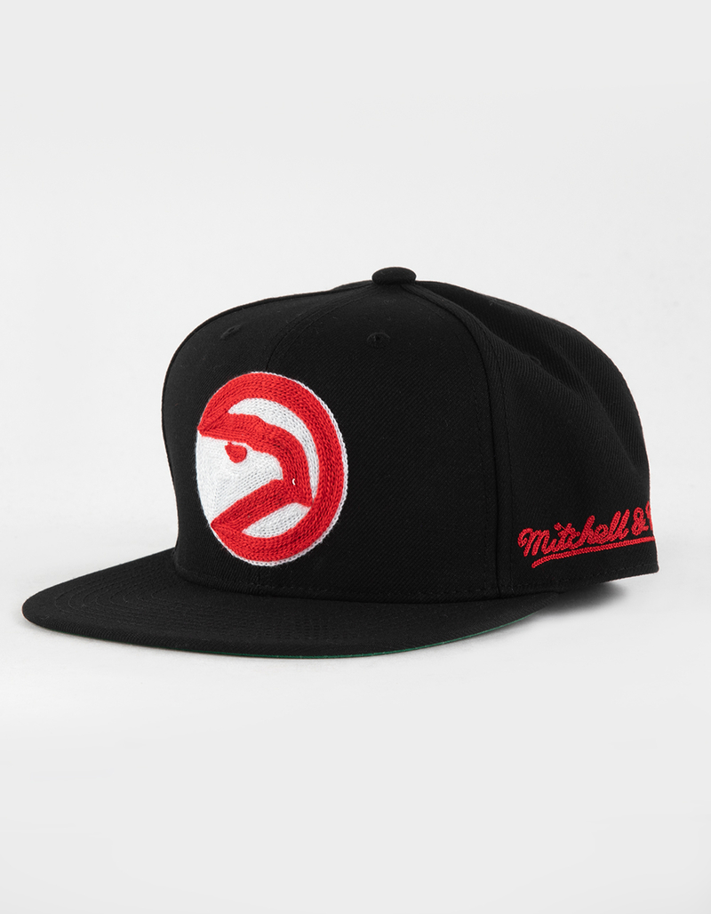 MITCHELL & NESS Atlanta Hawks Mens Stretch Fitted Hat - BLACK - 8 | Tillys
