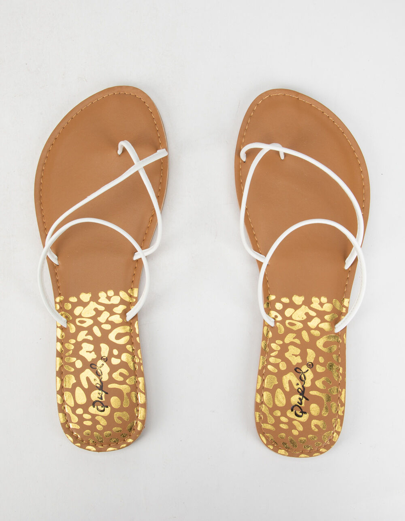 QUPID Strappy Toe Womens White Sandals - WHITE - 10 | Tillys