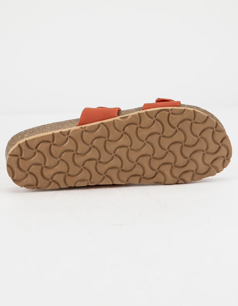 SODA Double Buckle Rust Womens Slide Sandals - RUST | Tillys