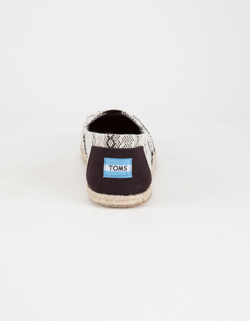 TOMS Black Diamond Jacquard Rope Sole Womens Classic Slip-On Shoes ...