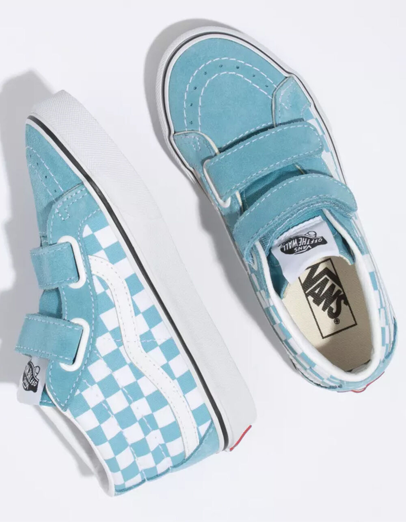 VANS Checkerboard Sk8-Mid Reissue Velcro Girls Shoes - DELPHINIUM BLUE ...