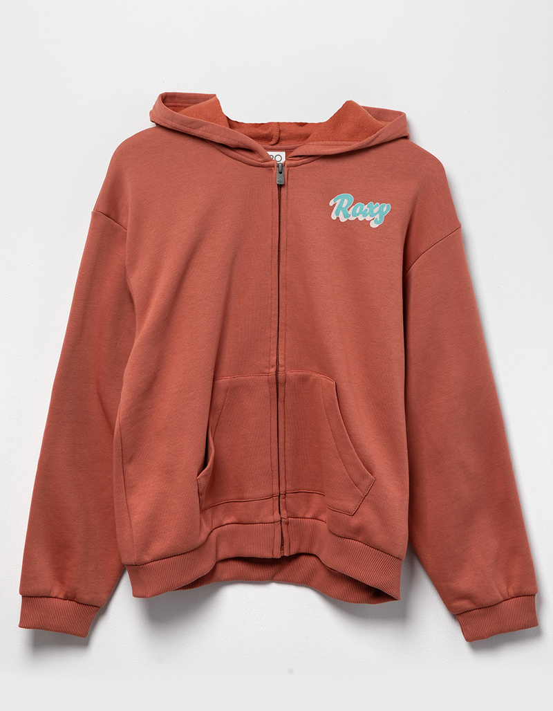 ROXY Two More Minutes Girls Zip-Up Hoodie - RUST - XL | Tillys