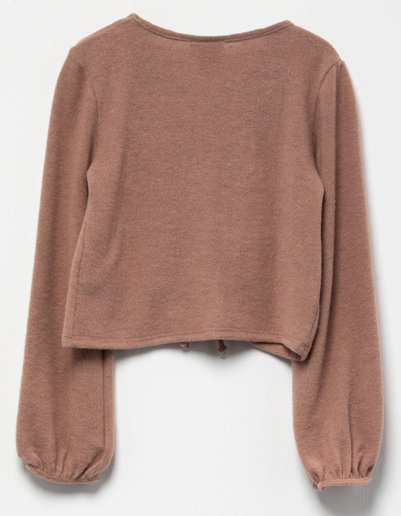 FOR ALL SEASONS Ruched Front Girls Top - MOCHA | Tillys
