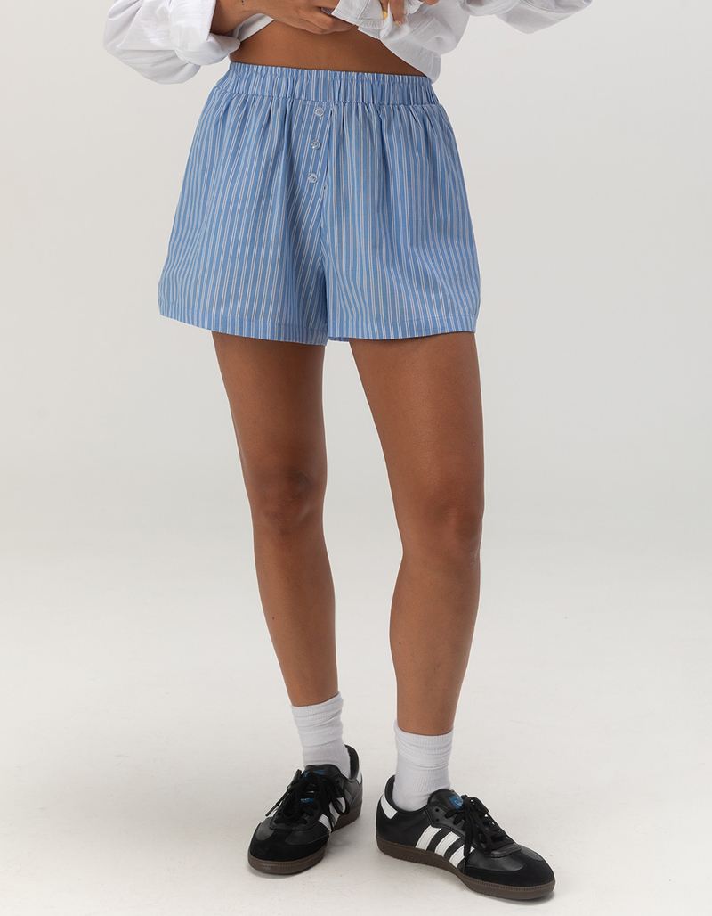 FULL TILT Womens Poplin Boxer Shorts - BLUE COMBO | Tillys