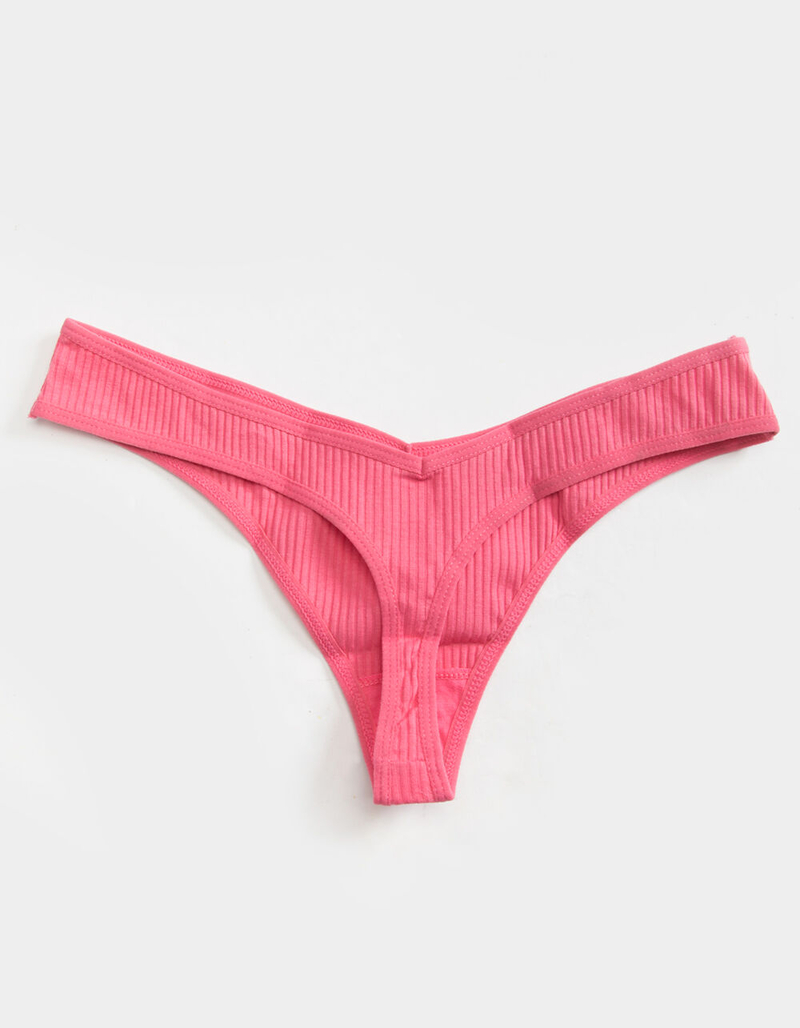 FULL TILT V Rib Hot Pink Thong - HTPNK | Tillys