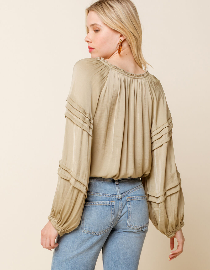FREE PEOPLE All Tucks Bodysuit - OLIVE | Tillys