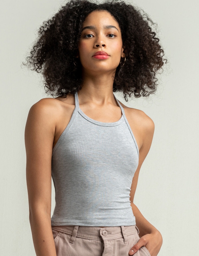 DESTINED Womens Heather Gray Halter Top - HEATHER GRAY | Tillys