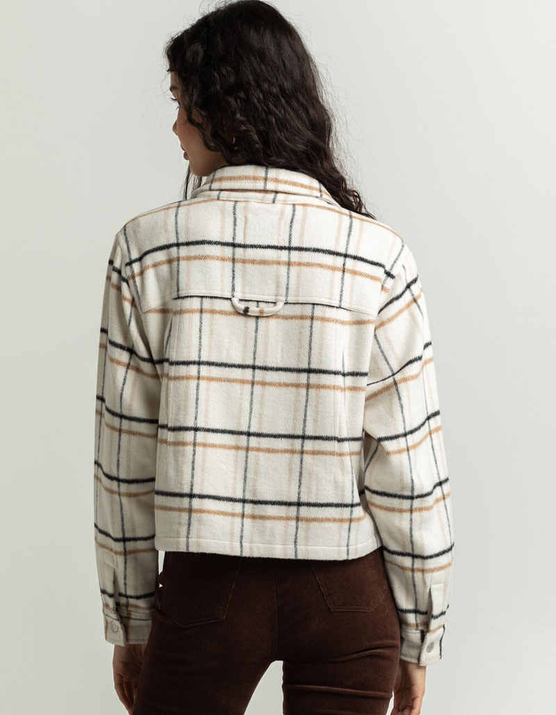 RSQ Womens Plaid Crop Shacket - CREAM | Tillys