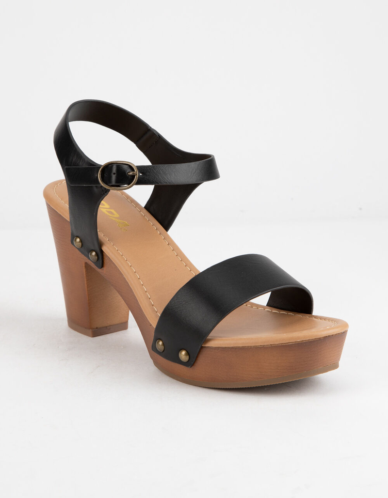 SODA Chivas Black Womens Heeled Sandals - BLACK - 9 | Tillys