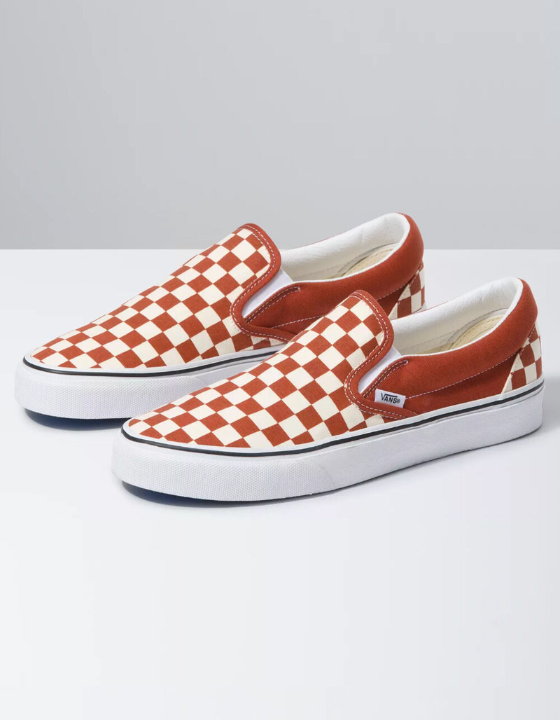 VANS Checkerboard Slip-On Rust & True White Mens Shoes - CHECKER - 11.5 ...