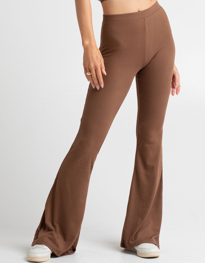 Sky And Sparrow Rib Flare Womens Pants Mocha Xxl Tillys