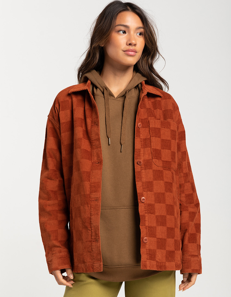 VANS Dusk Downer Check Womens Shacket - RUST | Tillys