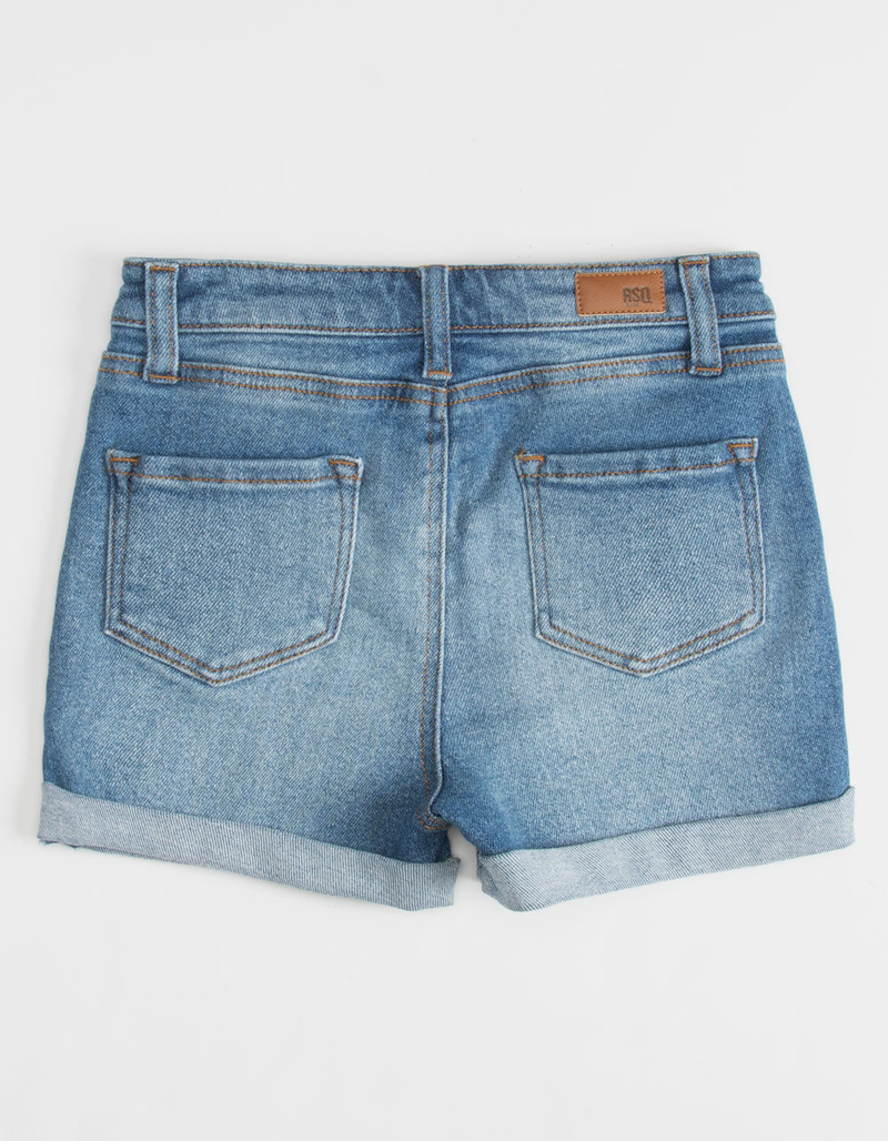 RSQ Sunset High Rise Exposed Button Girls Denim Shorts - MEDIUM WASH ...