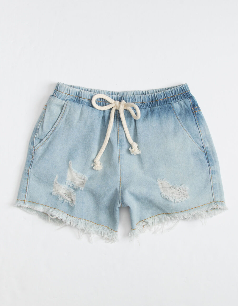 HAYDEN Distressed Girls Denim Shorts - BLEACH | Tillys